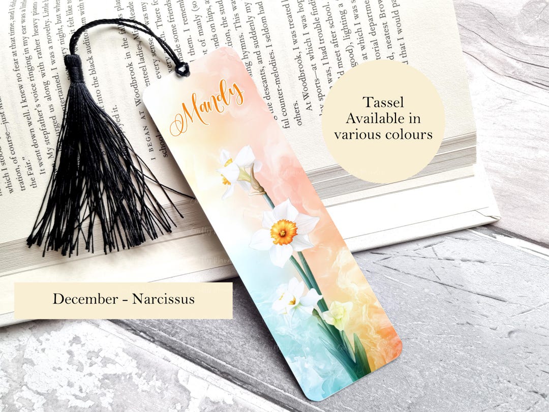Birth Month Flower Bookmark, Narcissus, December Birthday, Personalised ...