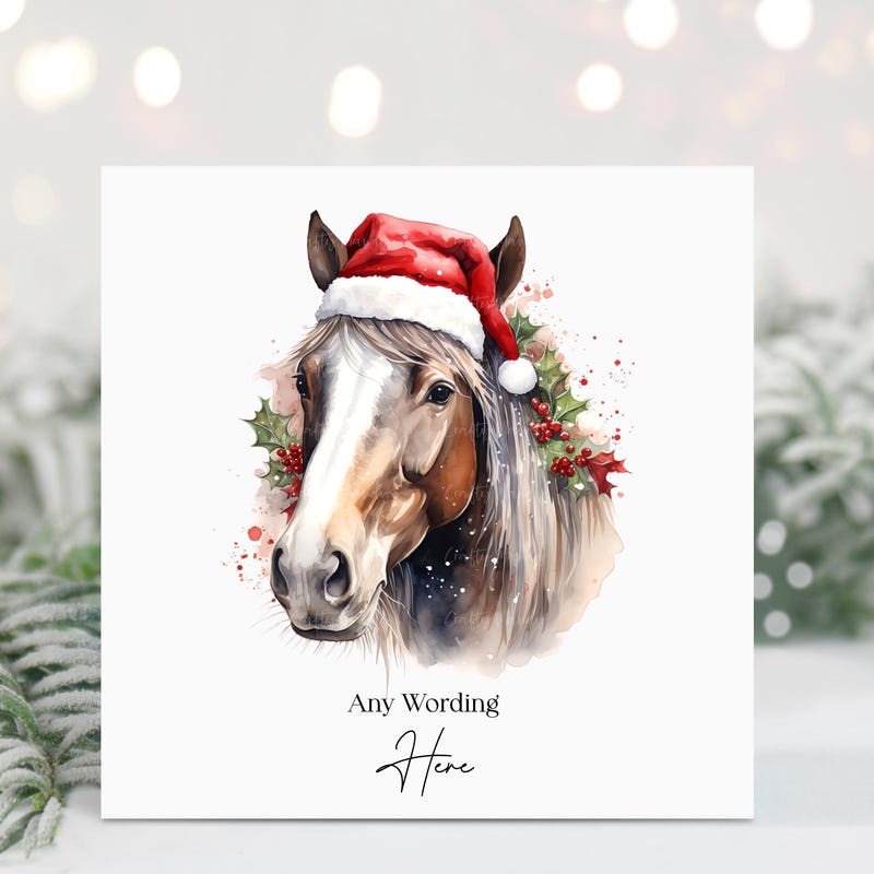 Horse Christmas Card - Etsy