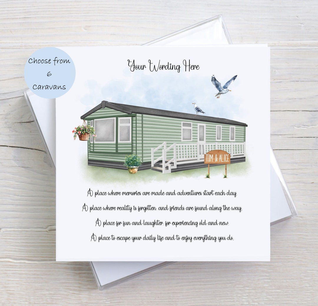 Personalised Static Caravan Card, Happy Retirement, New Adventures ...