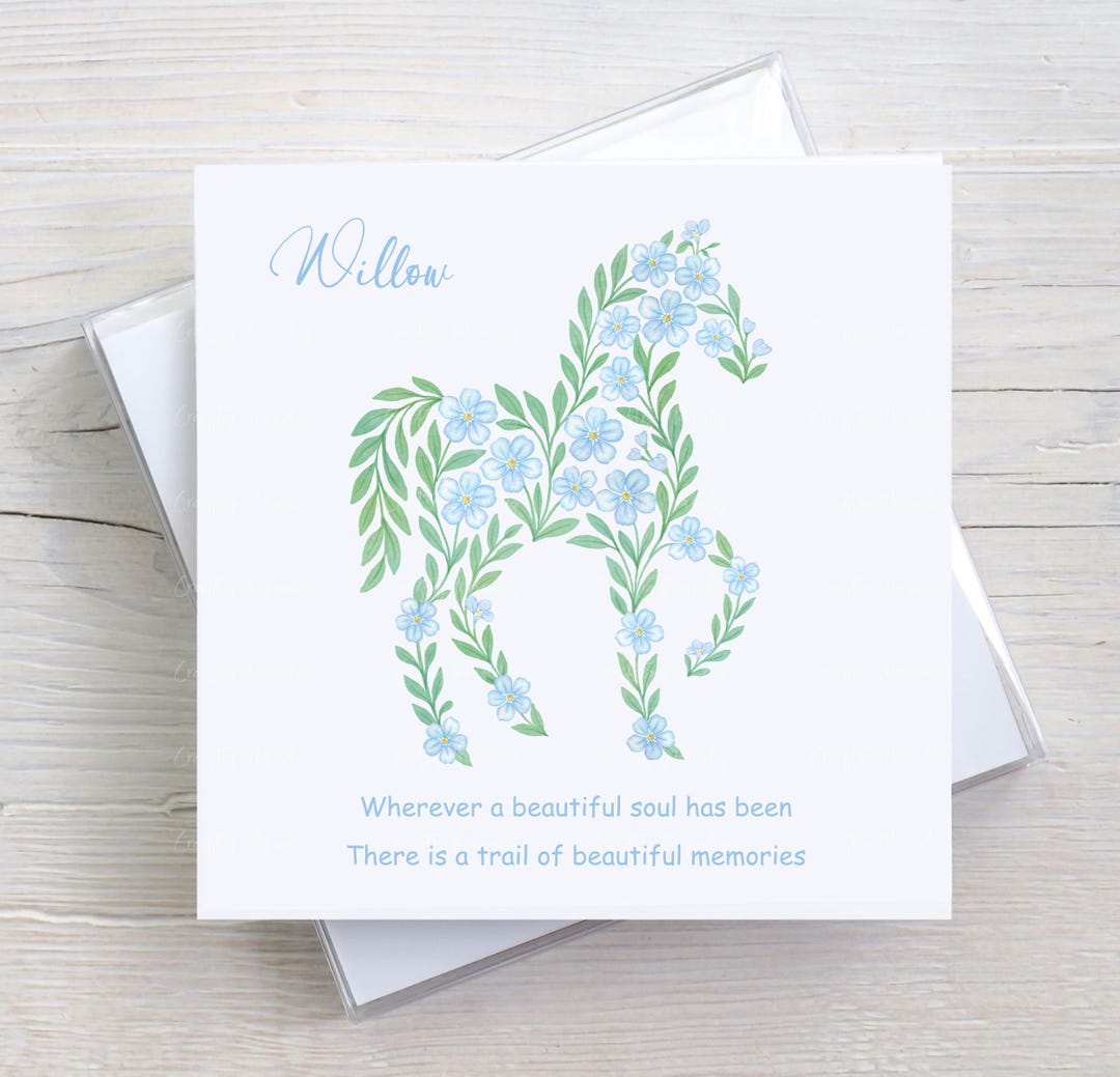 Personalised Horse Bereavement Card, Horse Loss Card, Memorial Card ...