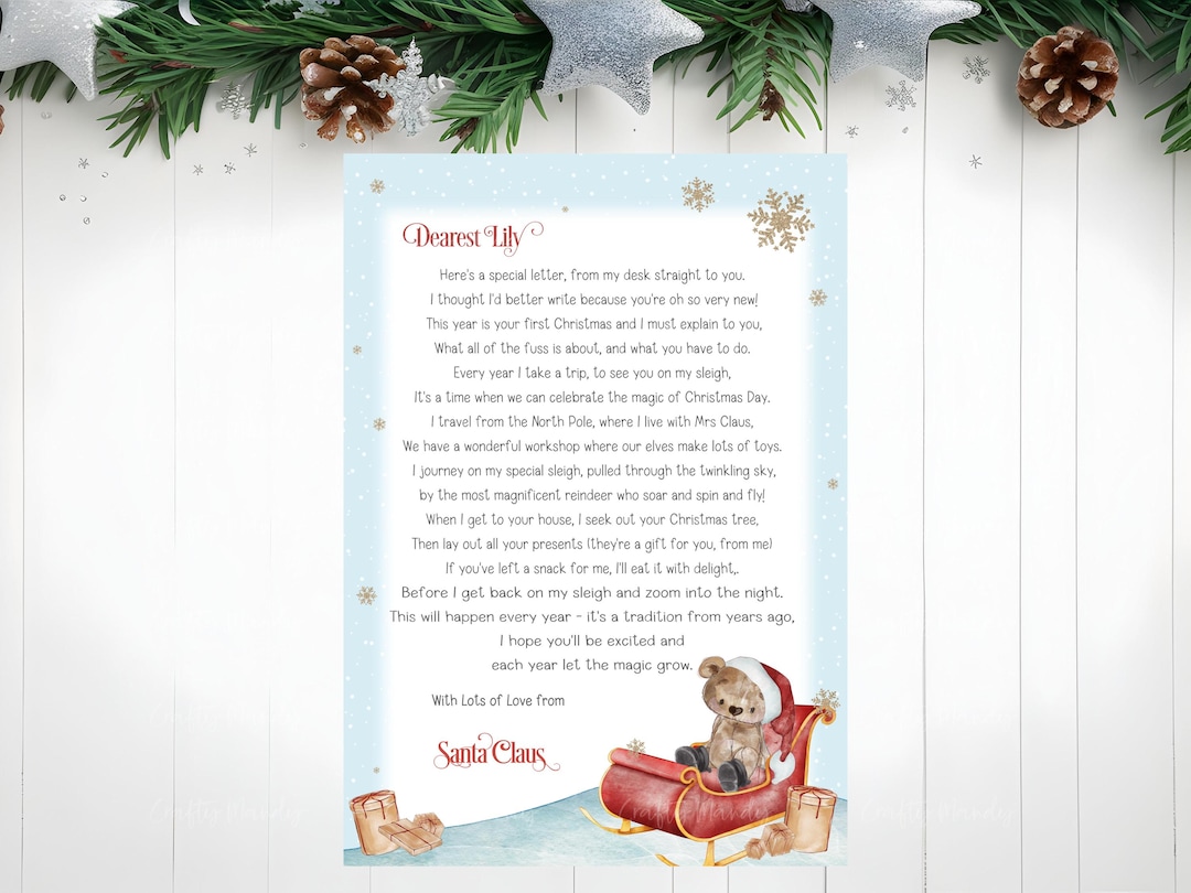 Personalised First Christmas Letter From Santa, Letter From Father ...