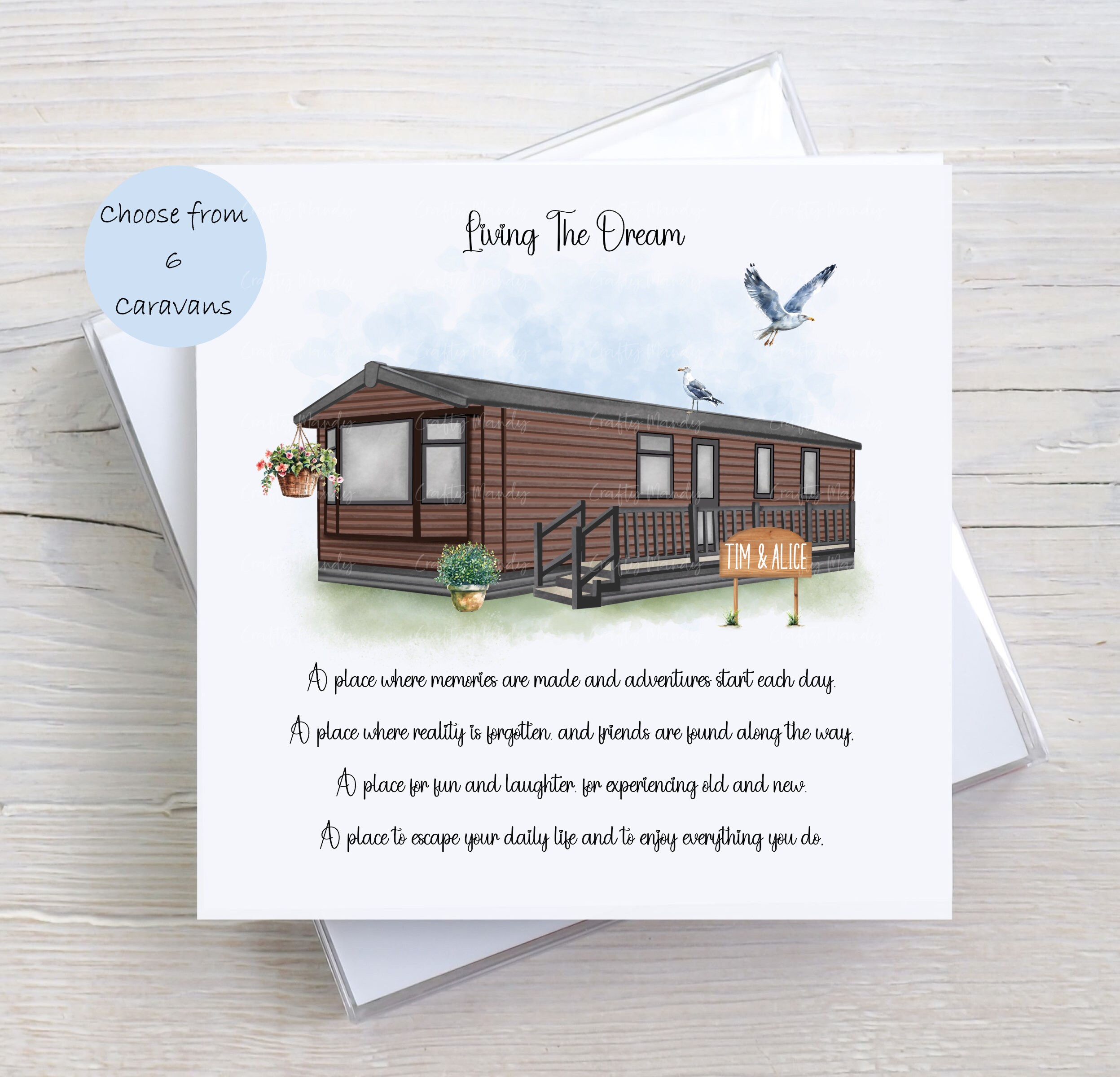Personalised Static Caravan Card, Happy Retirement, New Adventures ...