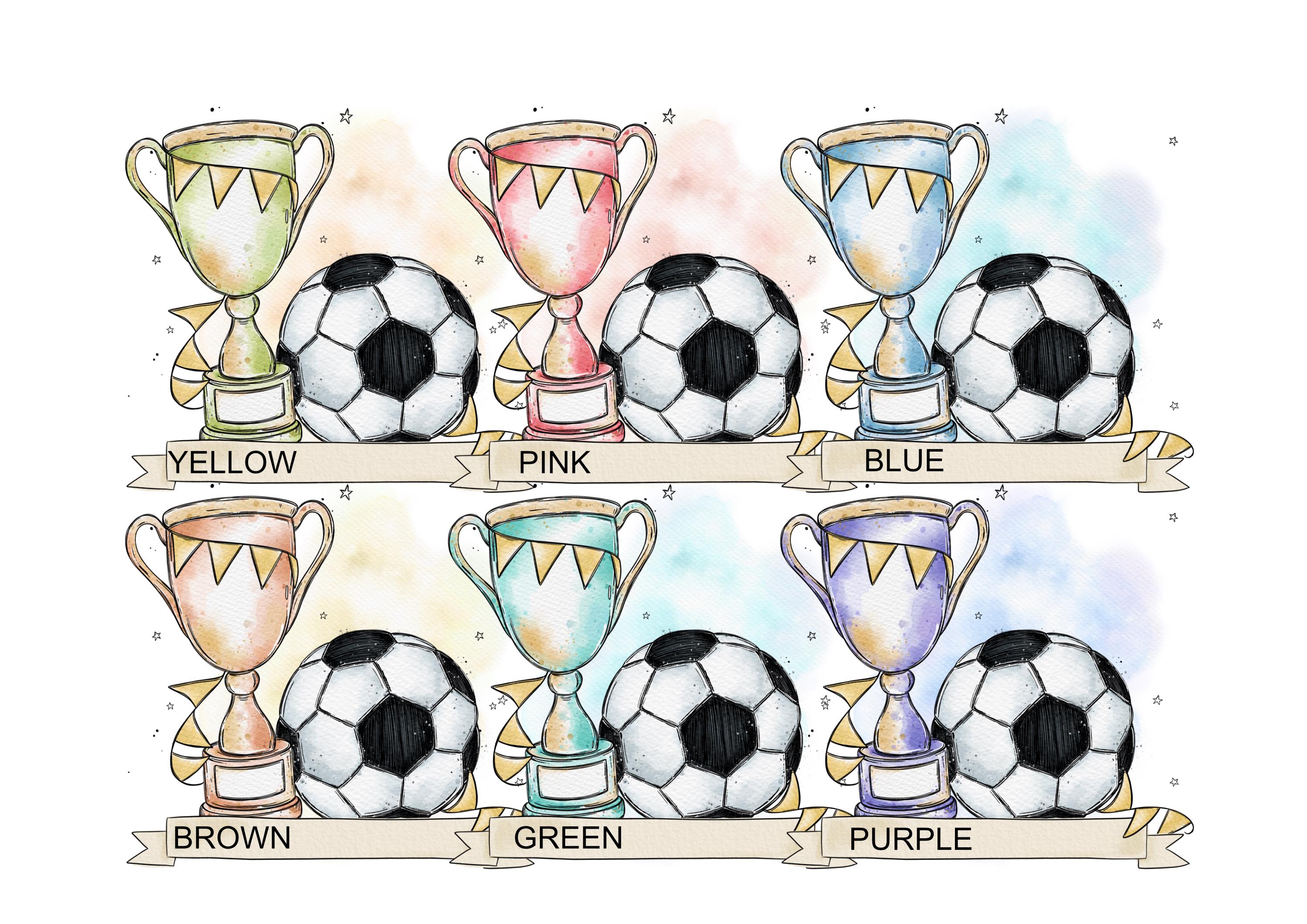 Personalised Birthday Card Male Football Trophy Player, Dad Football ...