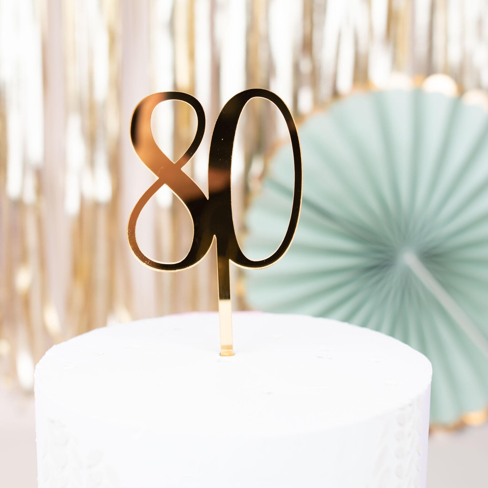 Cake Topper 80th Birthday, Topper 80 Acrylic Gold Mirror, Cake Pick ...
