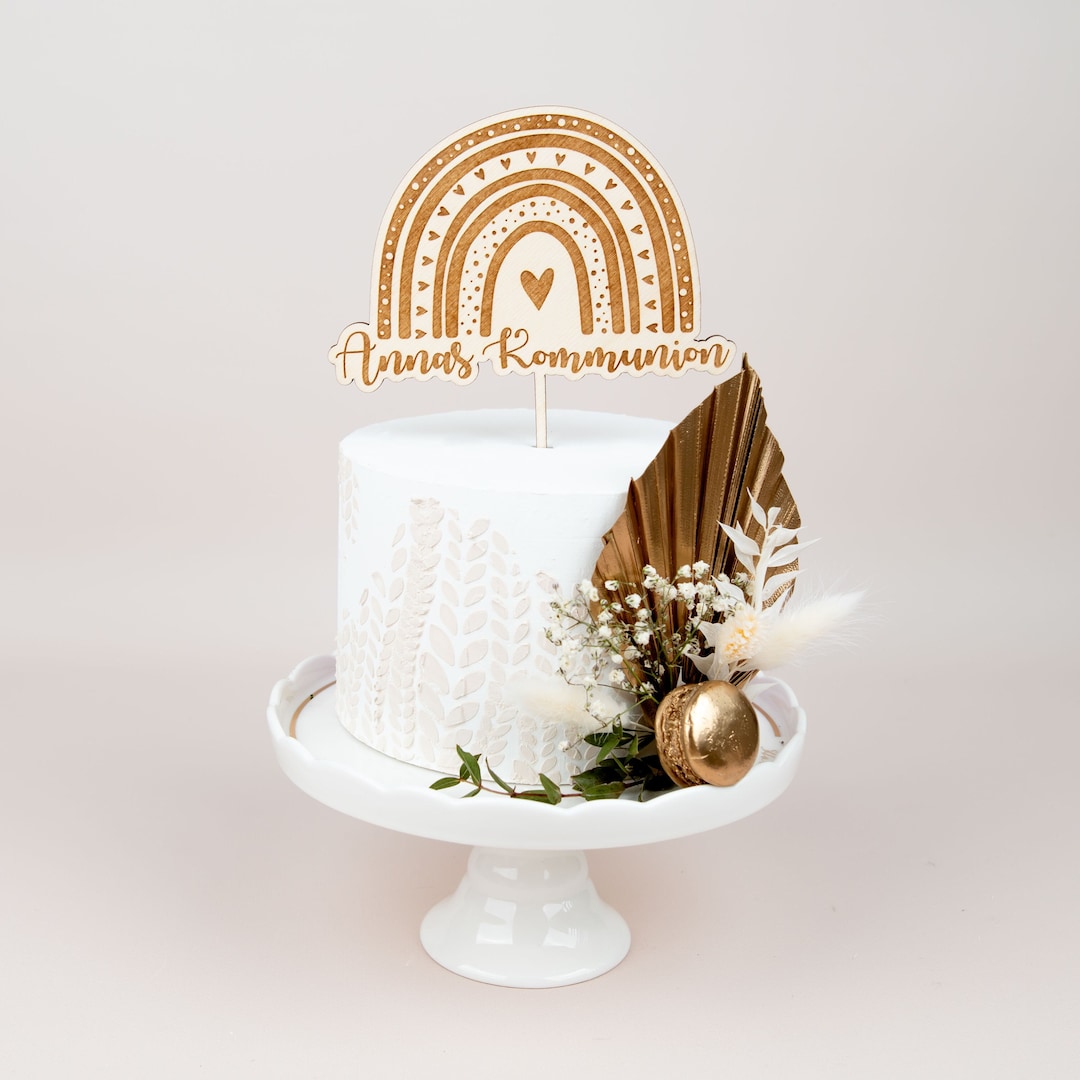 Caketopper Rainbow Communion Personalized, Cake Topper Holy Communion ...