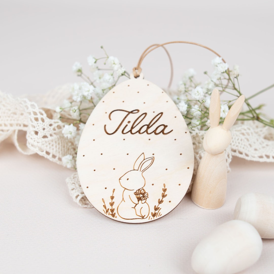 Easter Egg Pendant My First Easter, Easter Pendant, Personalized Wooden ...