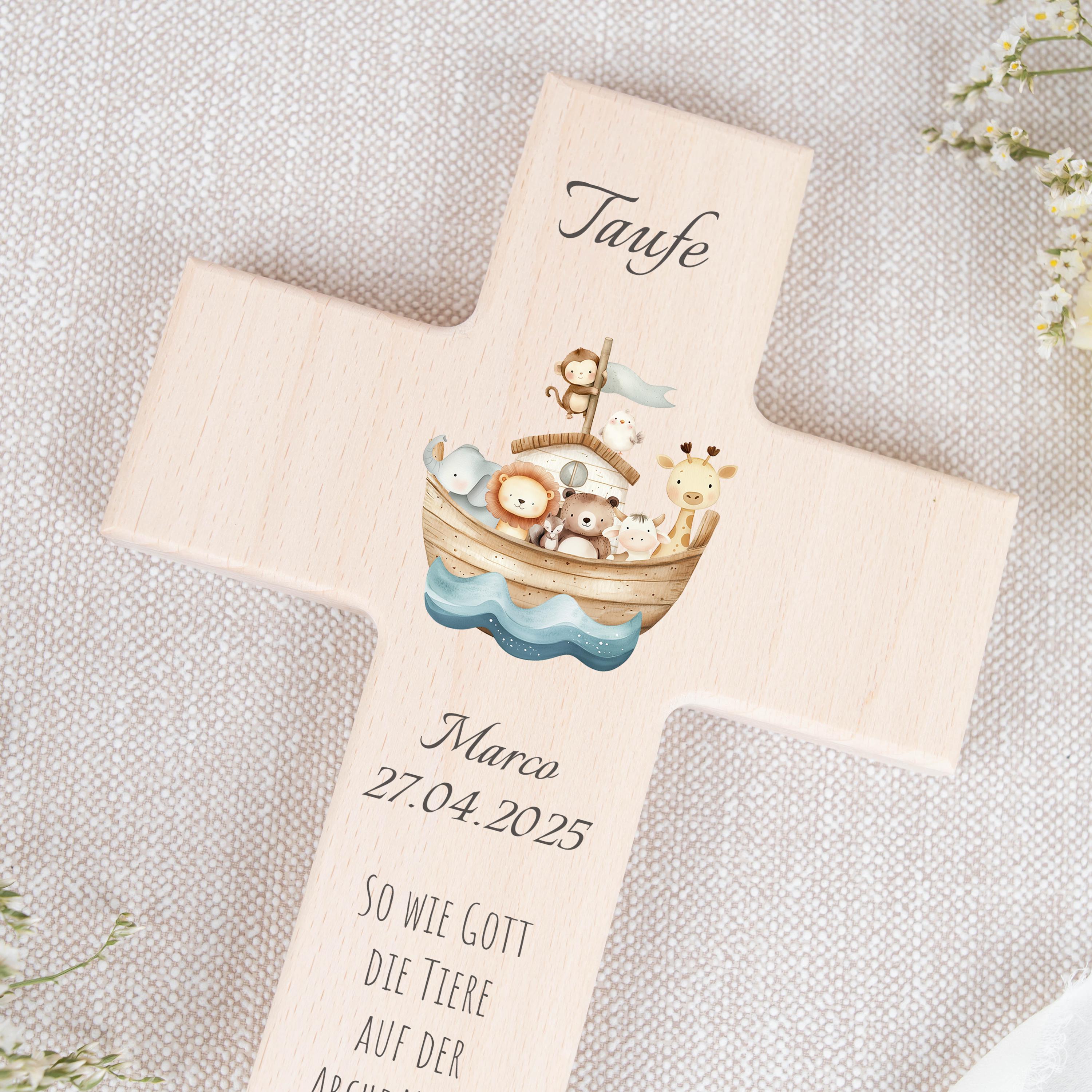 Arche Noah Holz Personalisiert Taufe