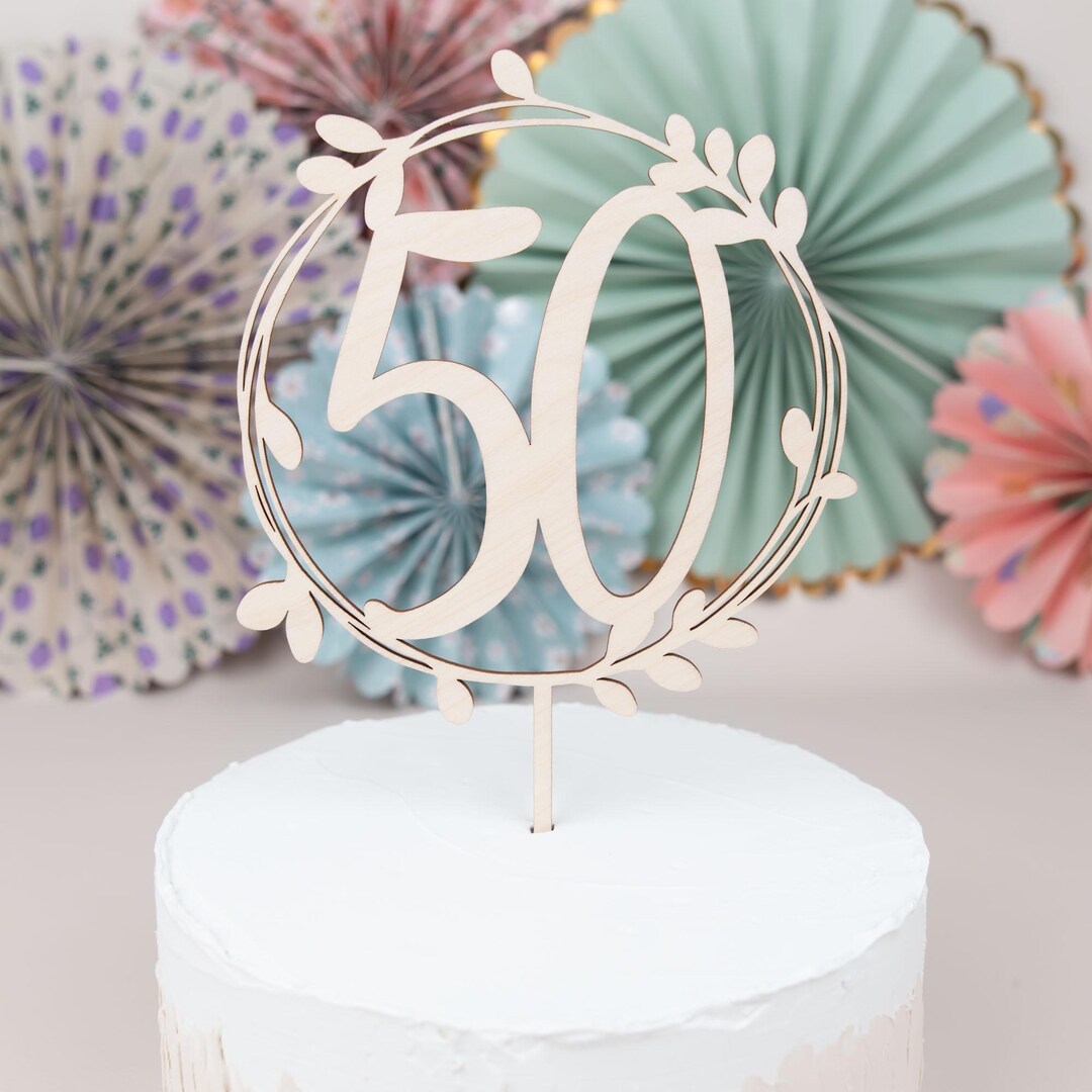 Cake Topper 50th Birthday, Cake Topper for 50th Birthday, Topper for ...