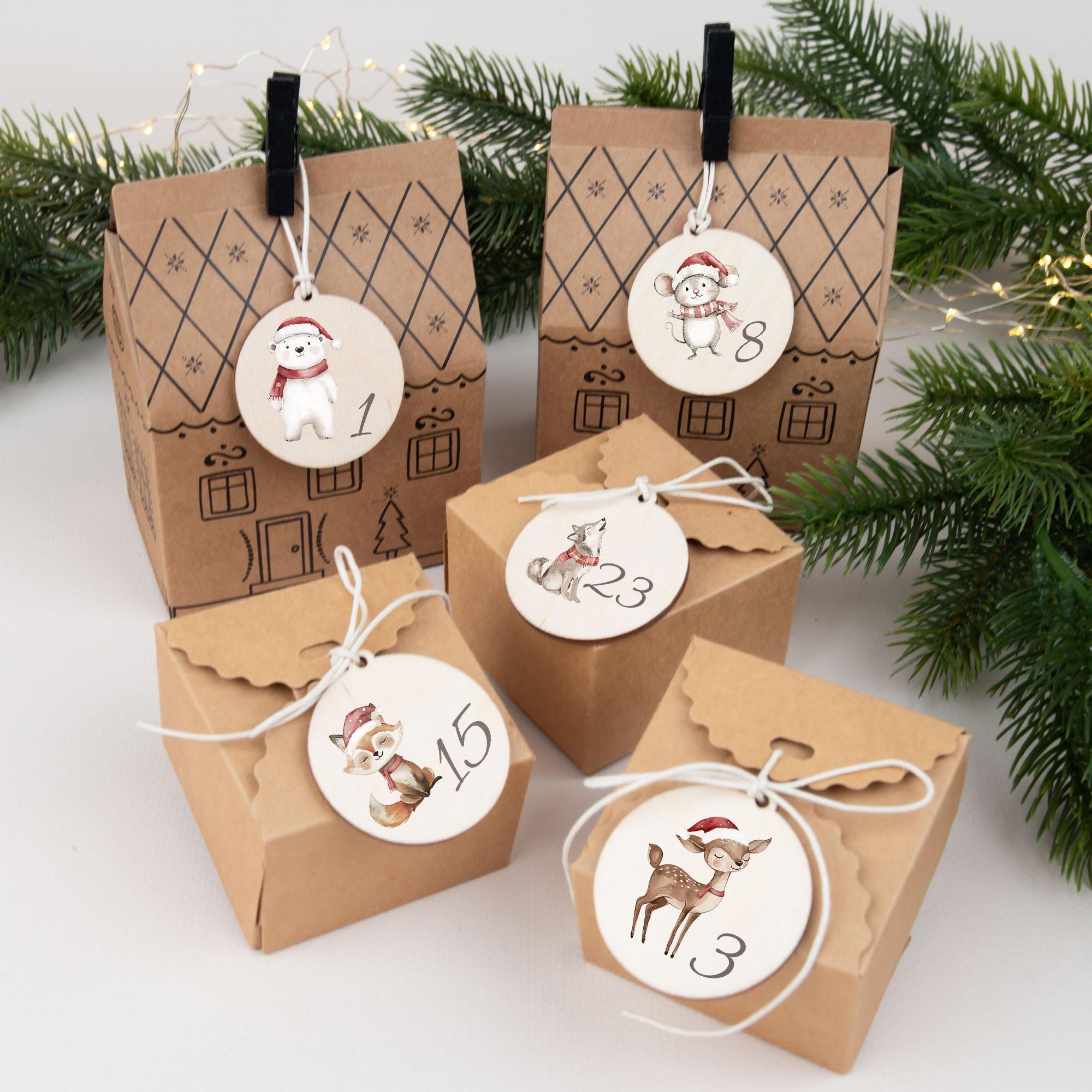 Numbers for Advent Calendar Animal Motif, Wooden Numbers 1-24, Advent ...