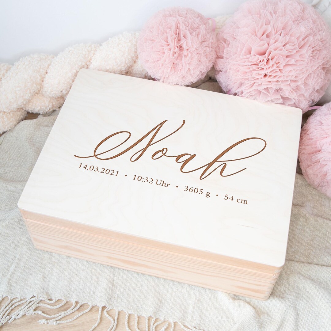 Memory Box With Name, Memory Box Gift Birth, Memory Box Baby Boy ...