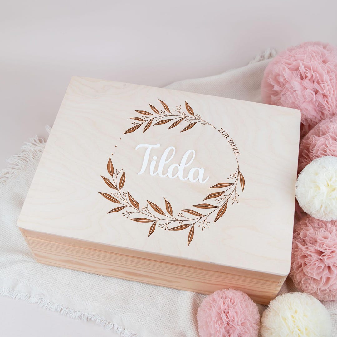 Memory Box for Baptism With Name, Memory Box Gift Birth, Memory Box ...