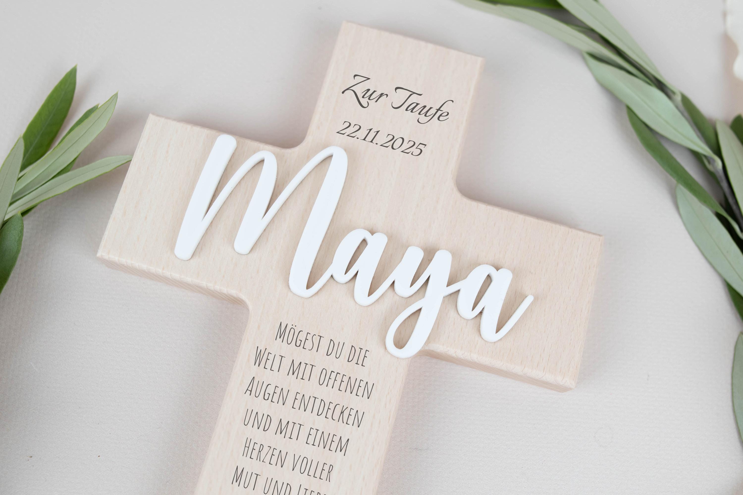 Personalized Wooden Cross With Name, Acrylic Baptism Cross With Name ...