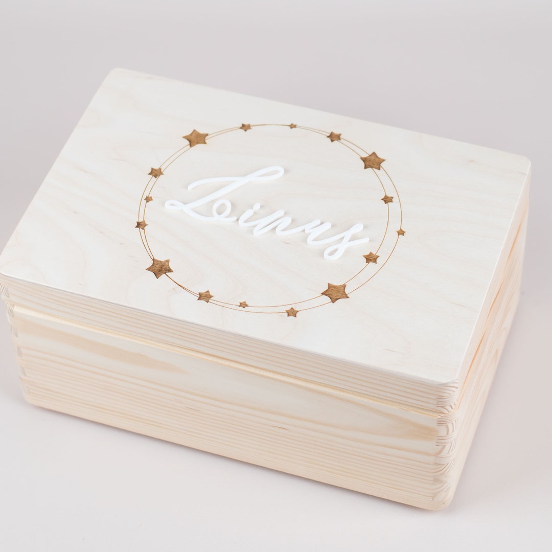 Memory Box With Name, Memory Box Gift Birth, Memory Box Baby Boy ...