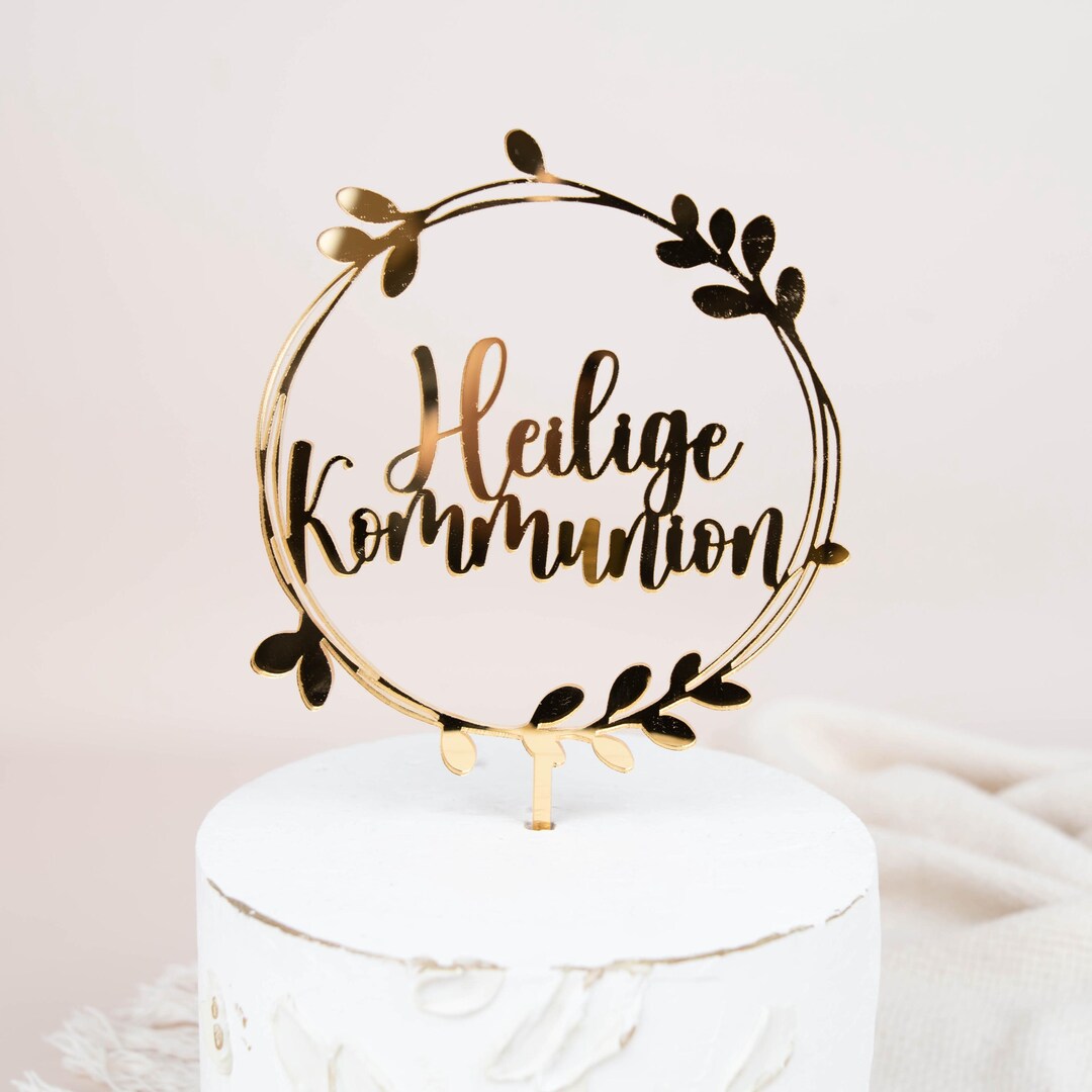 Communion Cake Topper Gold Acrylic, Holy Communion Cake Topper, Cake ...