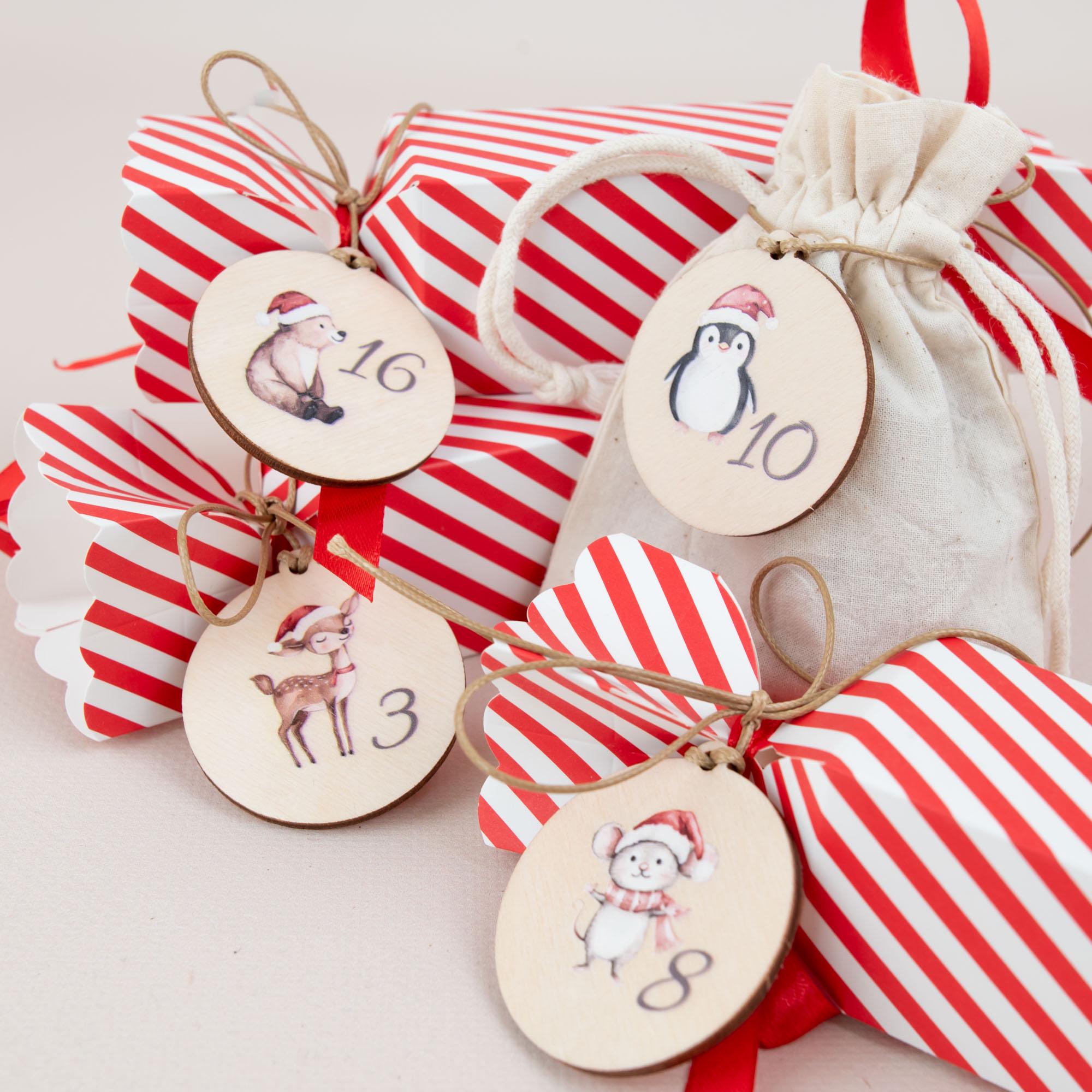 Numbers for Advent Calendar Animal Motif, Wooden Numbers 1-24, Advent ...