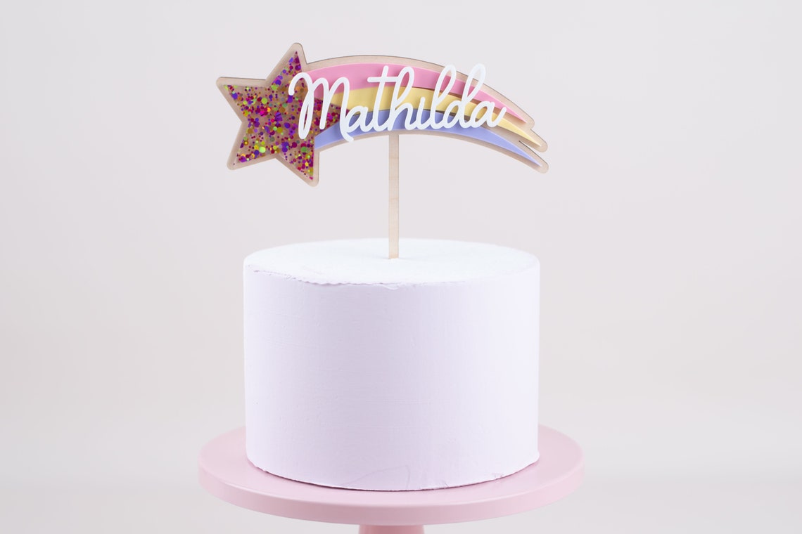 Cake Topper Shooting Star, Cake Topper Star First Birthday, Cake Topper ...
