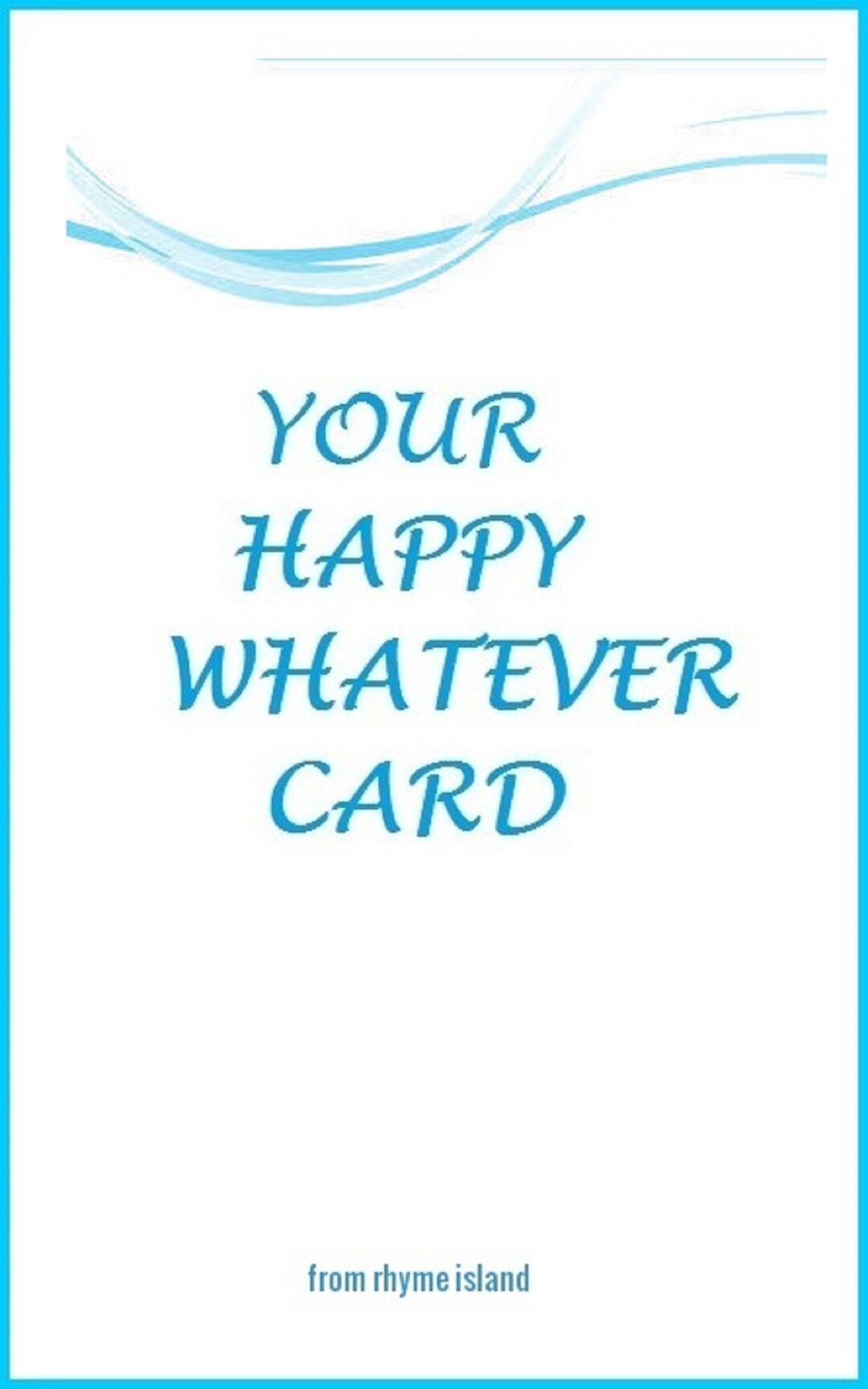 No Occasion Greeting Card Whatever Poems Rhyme Island Poetry - Etsy