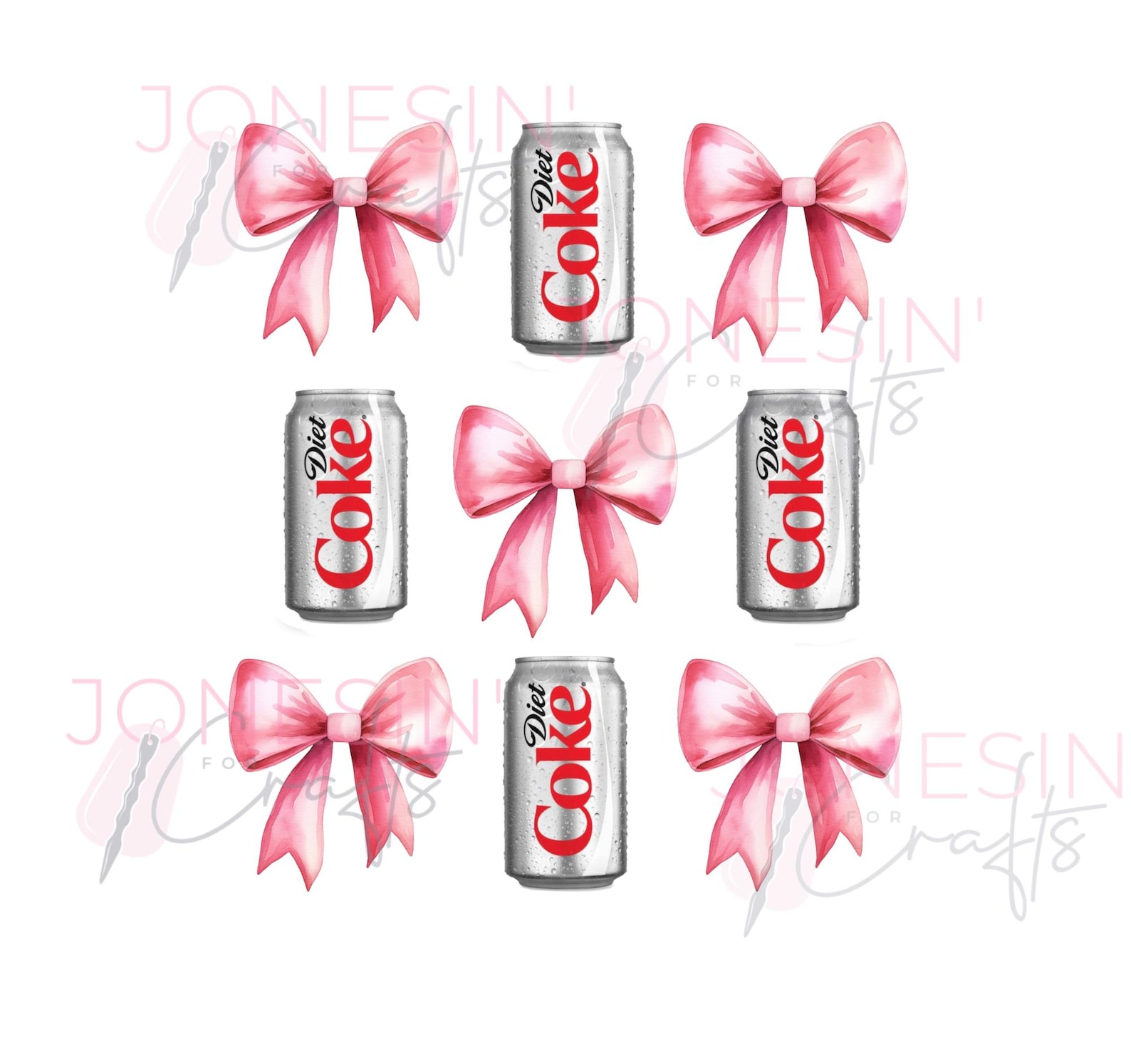 Cute Bows Diet Coke PNG for Sublimation / DTF Coquette Pink / Digital ...