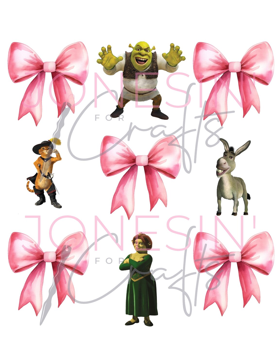 Shrek Inspired Coquette Bows PNG Sublimation/dtf (digital File) - Etsy