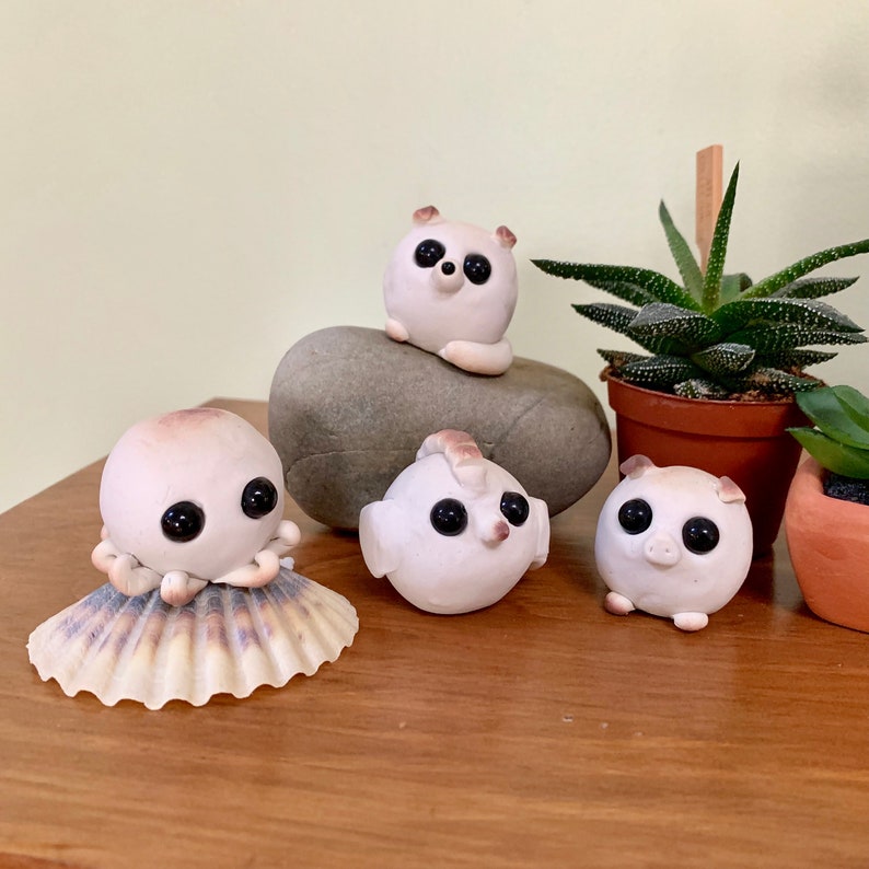 Collectible Small Cute Octopus Polymer Clay Figurine | Etsy