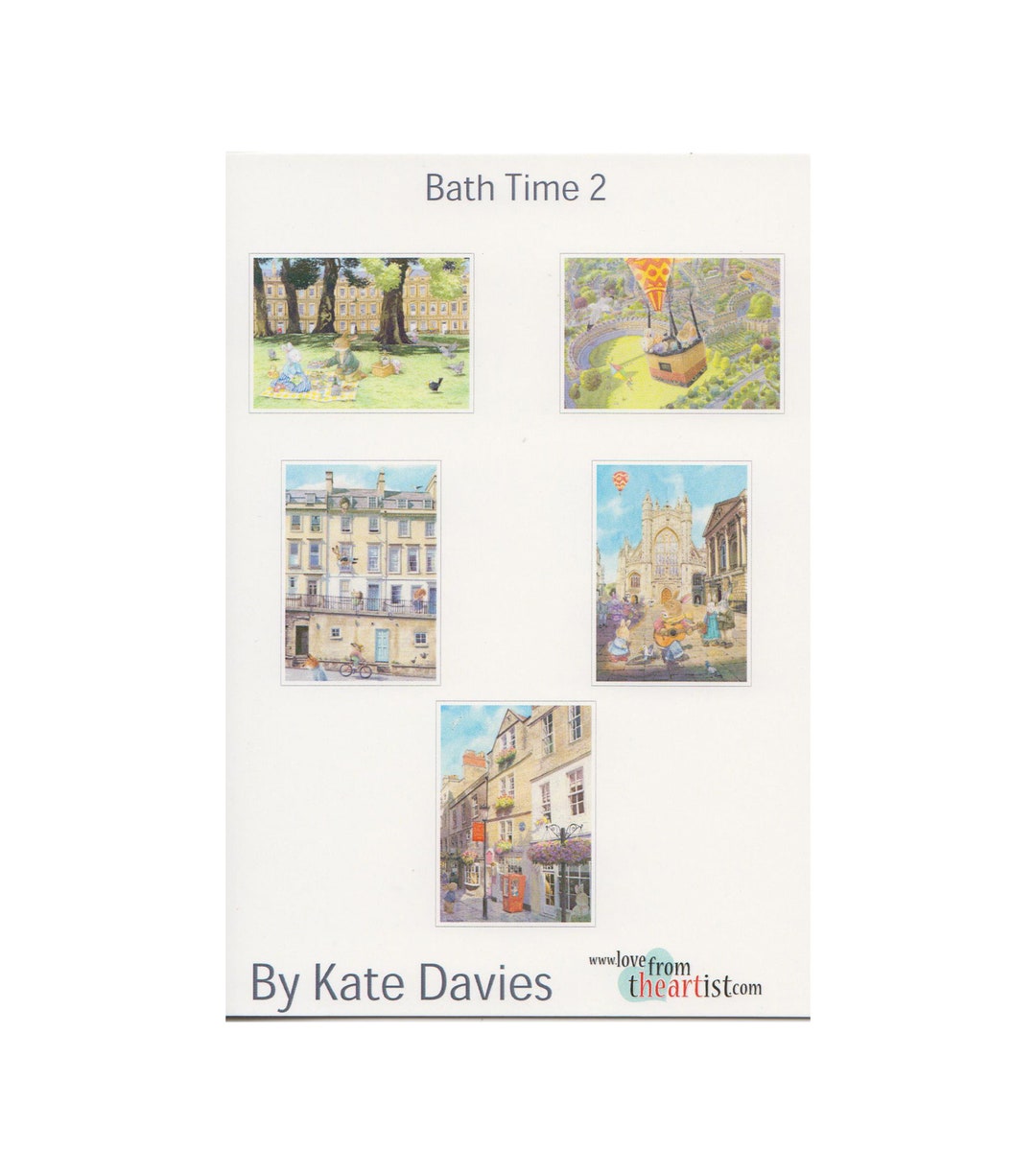 Bath Time 2 Pack of 5 Greetings Cards, Featuring the City of Bath and ...