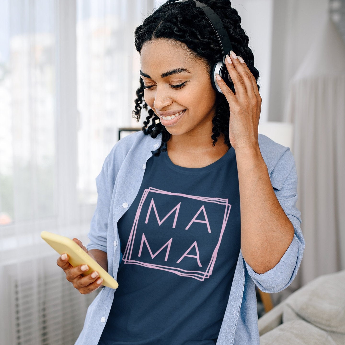 Mama Square Block Tee, Beautiful Graphic Women's Shirt is Cute and ...