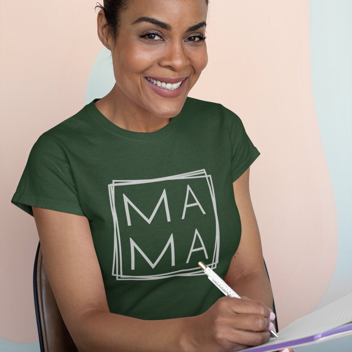 Mama Square Block Tee, Beautiful Graphic Women's Shirt is Cute and ...