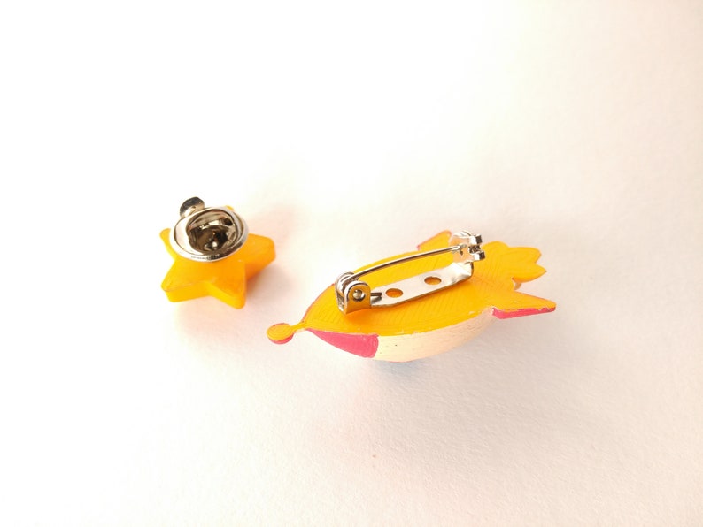 Rocket Pin Set 3D Printed Brooche - Etsy