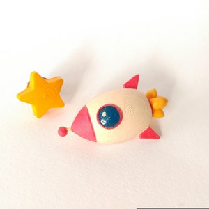 Rocket Pin Set 3D Printed Brooche - Etsy