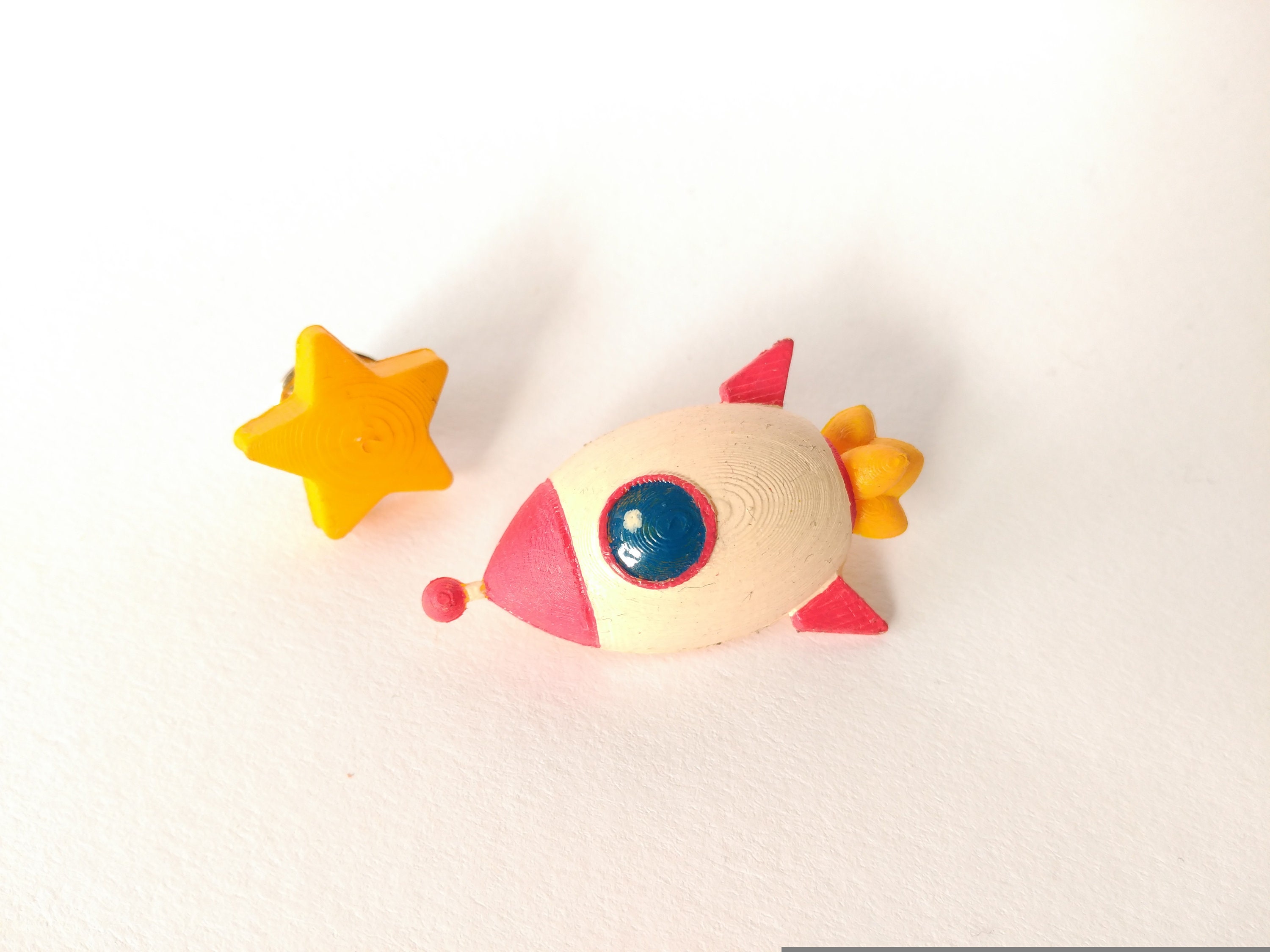 Rocket Pin Set 3D Printed Brooche - Etsy