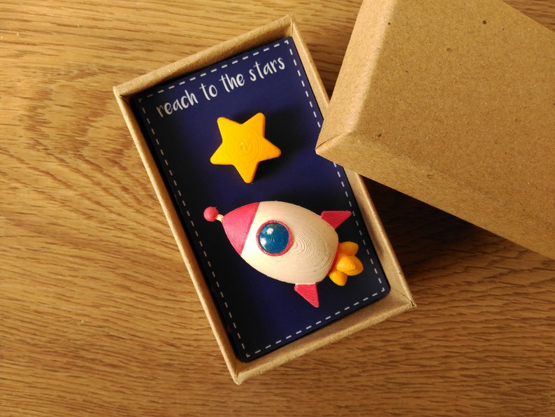 Rocket Pin Set 3D Printed Brooche | Etsy