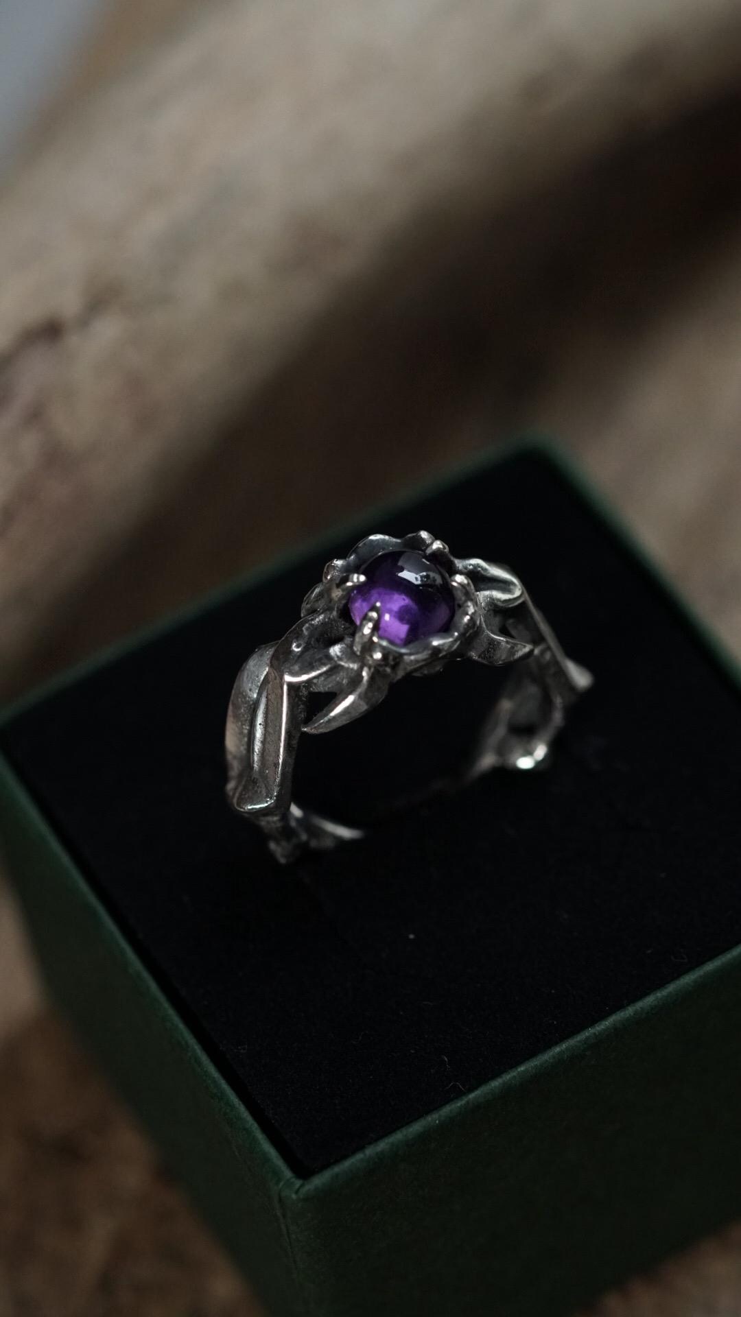 Collection Ring "legacy of the Eldar" - Amethyst Ring - Made of 925 ...