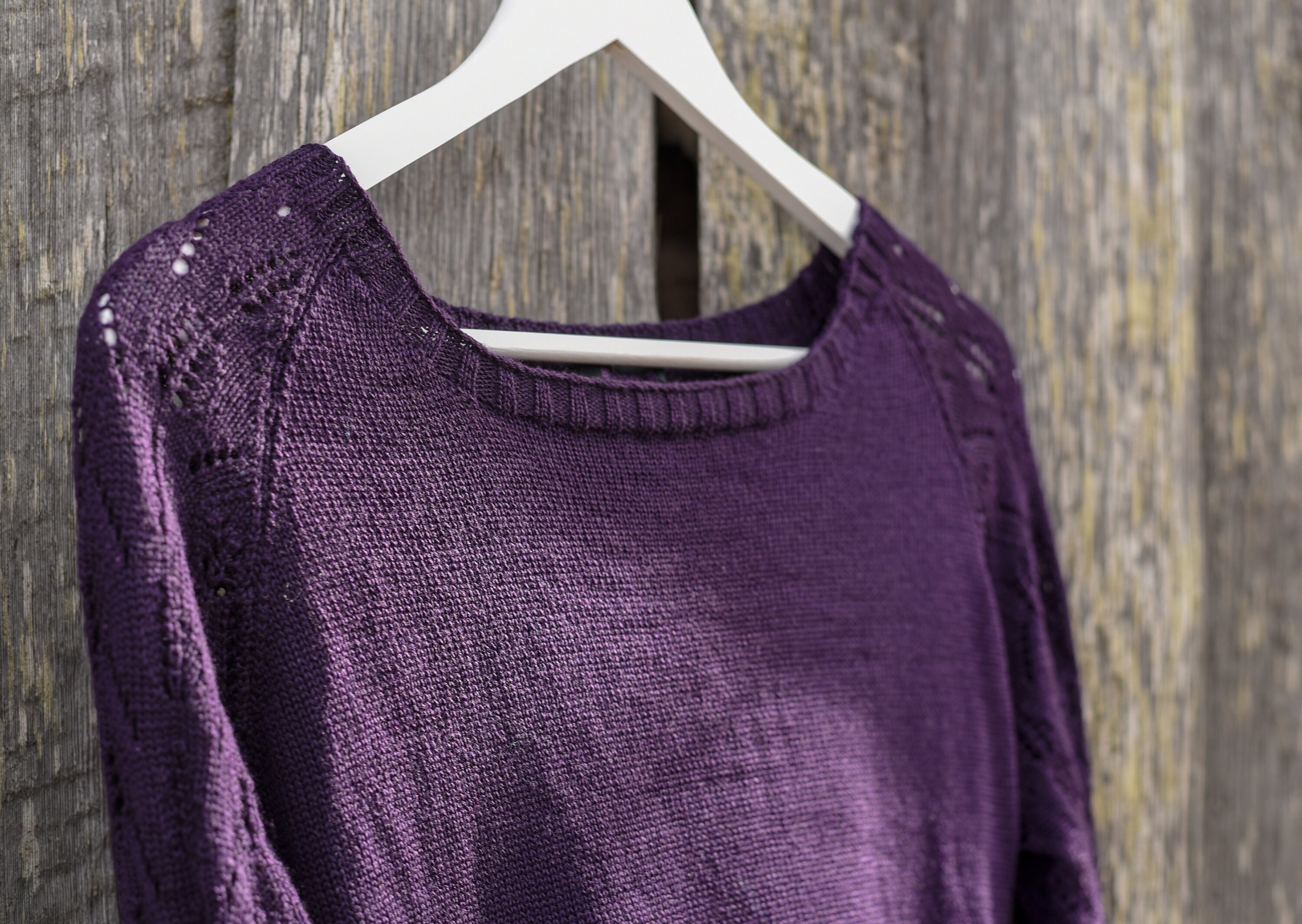Knitted Lace Sweater in Dark Purple Color 100% Merino Wool - Etsy