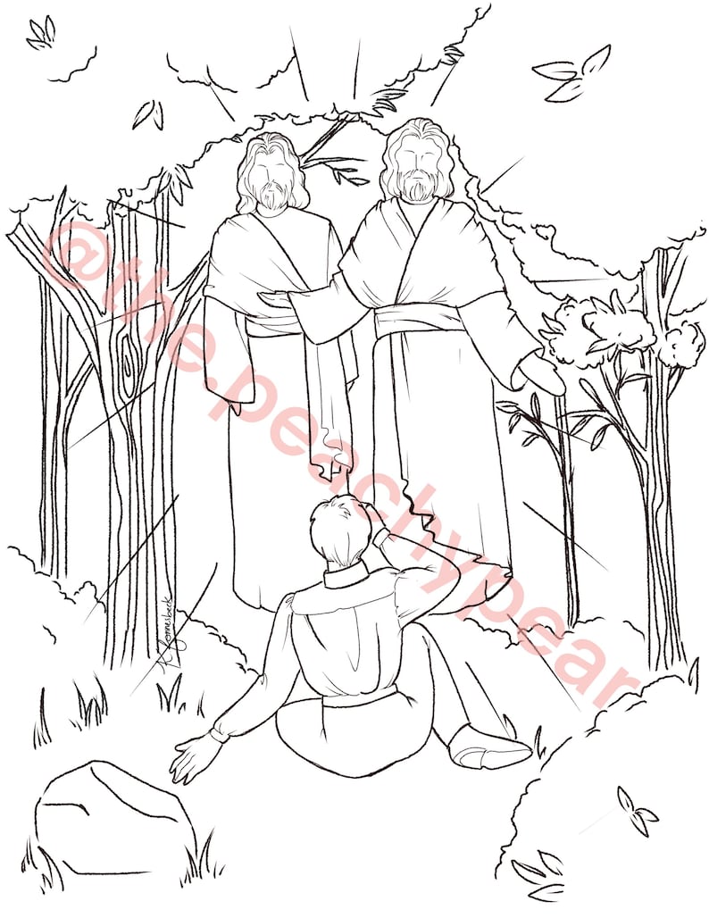 Joseph Smiths First Vision | Lds Sunday School Coloring Activity ...