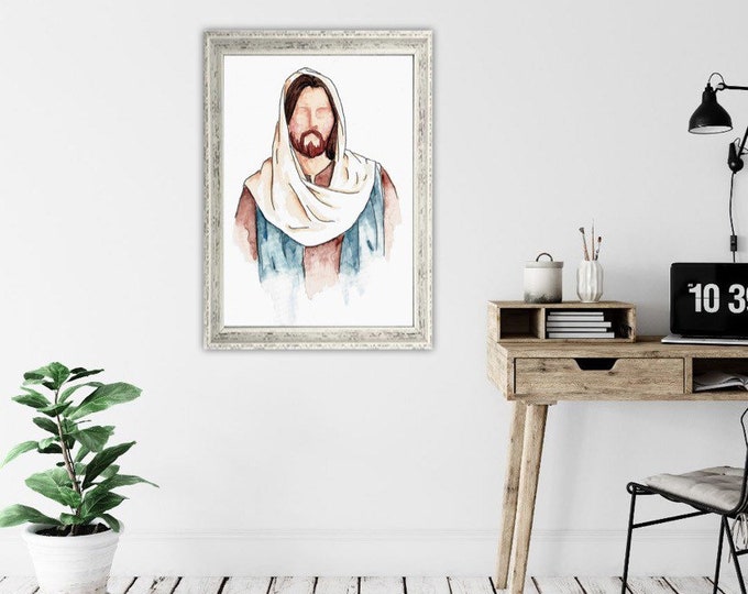 Faceless Christ , Jesus Christ Watercolor Print, LDS Art , Digital ...