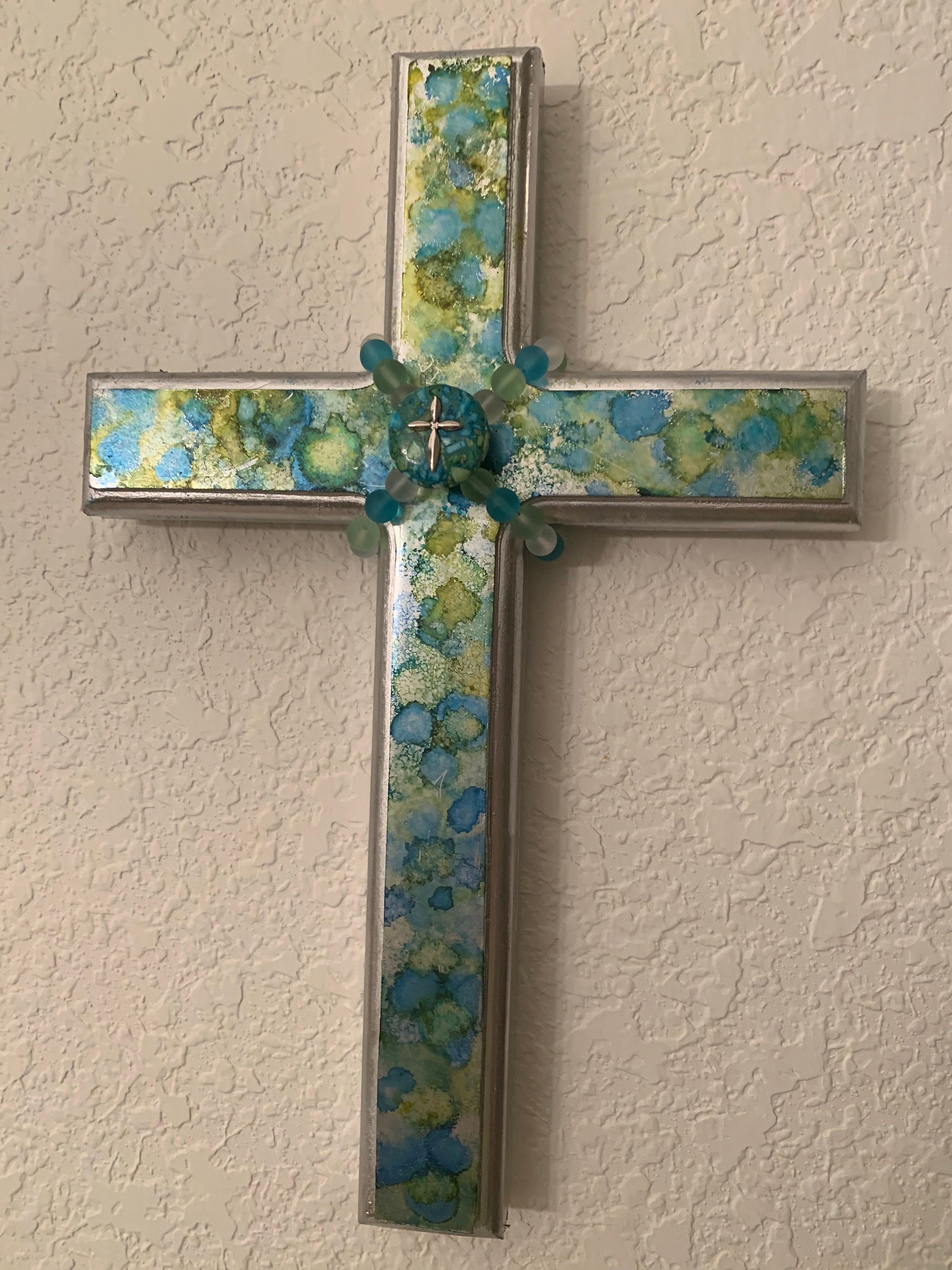 Green and Blue Cross - Etsy