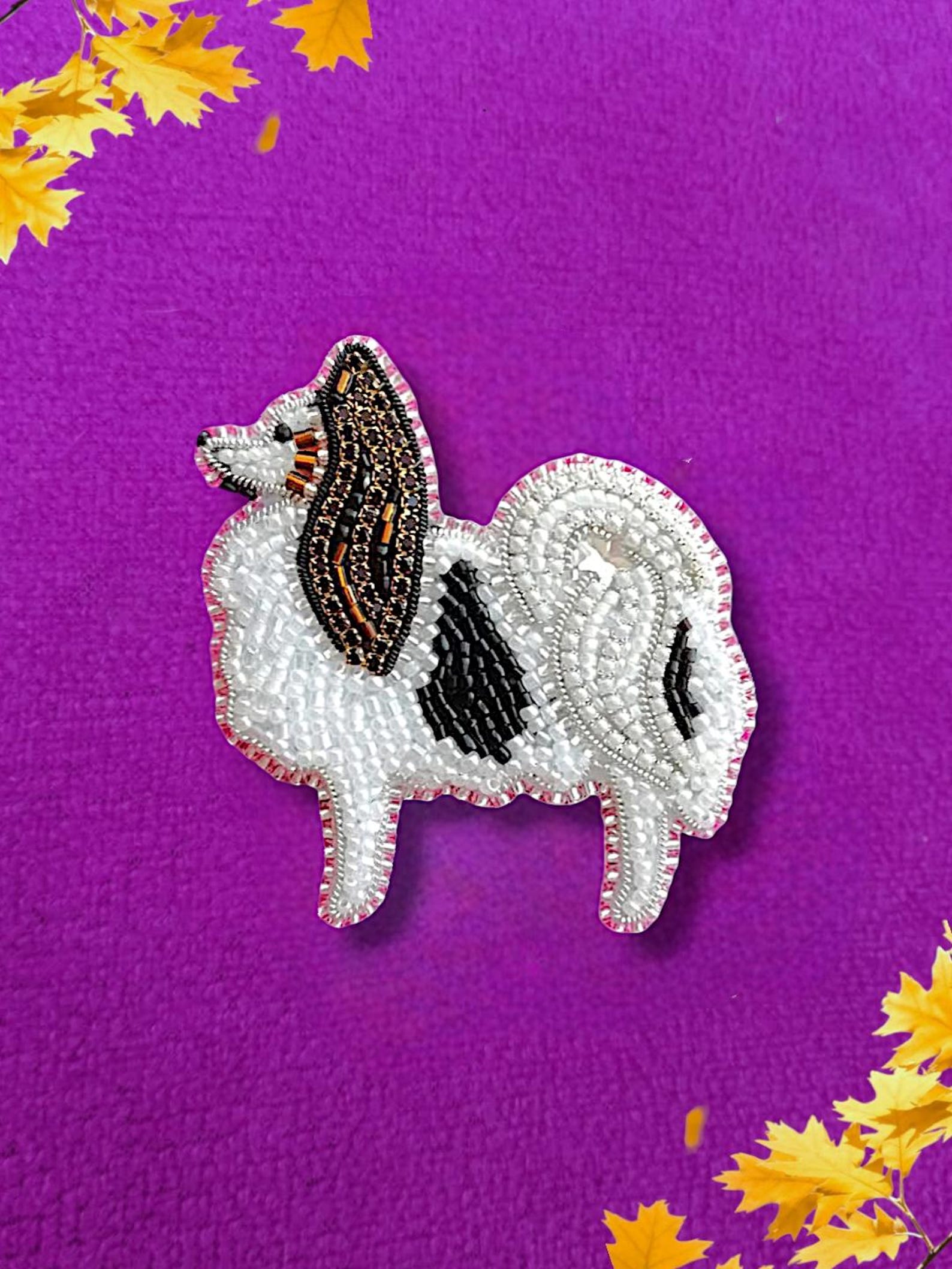 Papillon Dog/ Brooch Dog Papillon/ Show Clip Papillon/pin Papillon Dog ...