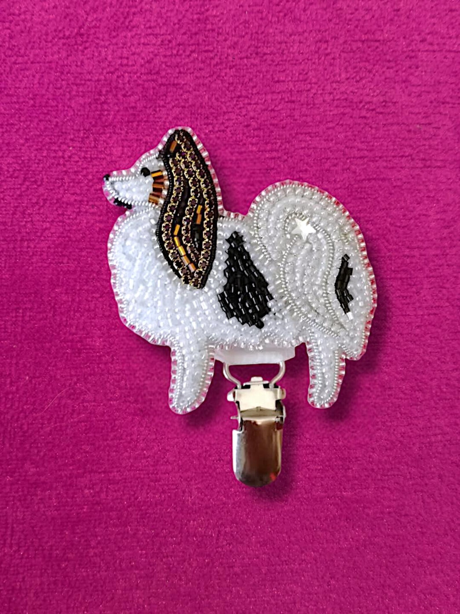 Papillon Dog/ Brooch Dog Papillon/ Show Clip Papillon/pin Papillon Dog ...