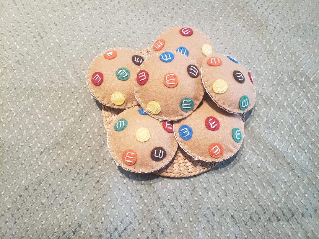 Felt Mnm Cookies | Pretend Cookies | Preschool and Toddler Toy Food - Etsy