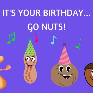 It's Your Birthday Go Nuts Happy Birthday Card Digital Editable ...