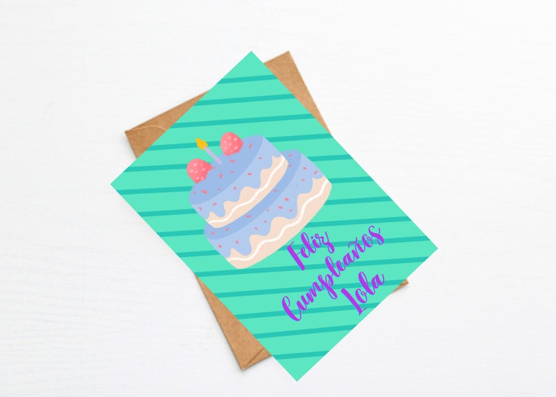 Feliz Cumpleanos Birthday Card Spanish Birthday Card Happy Birthday in ...