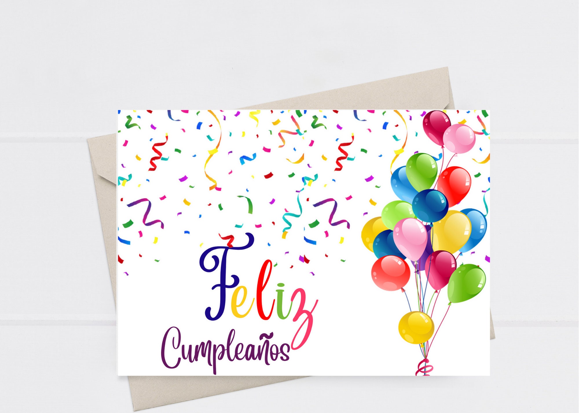 Feliz Cumpleanos Birthday Card Happy Birthday Spanish Spanish Card ...