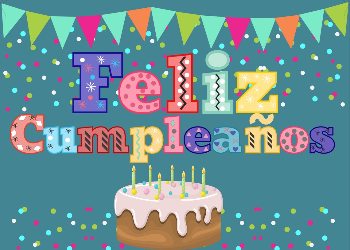 Feliz Cumpleanos Birthday Card Digital Editable Template With Instant ...