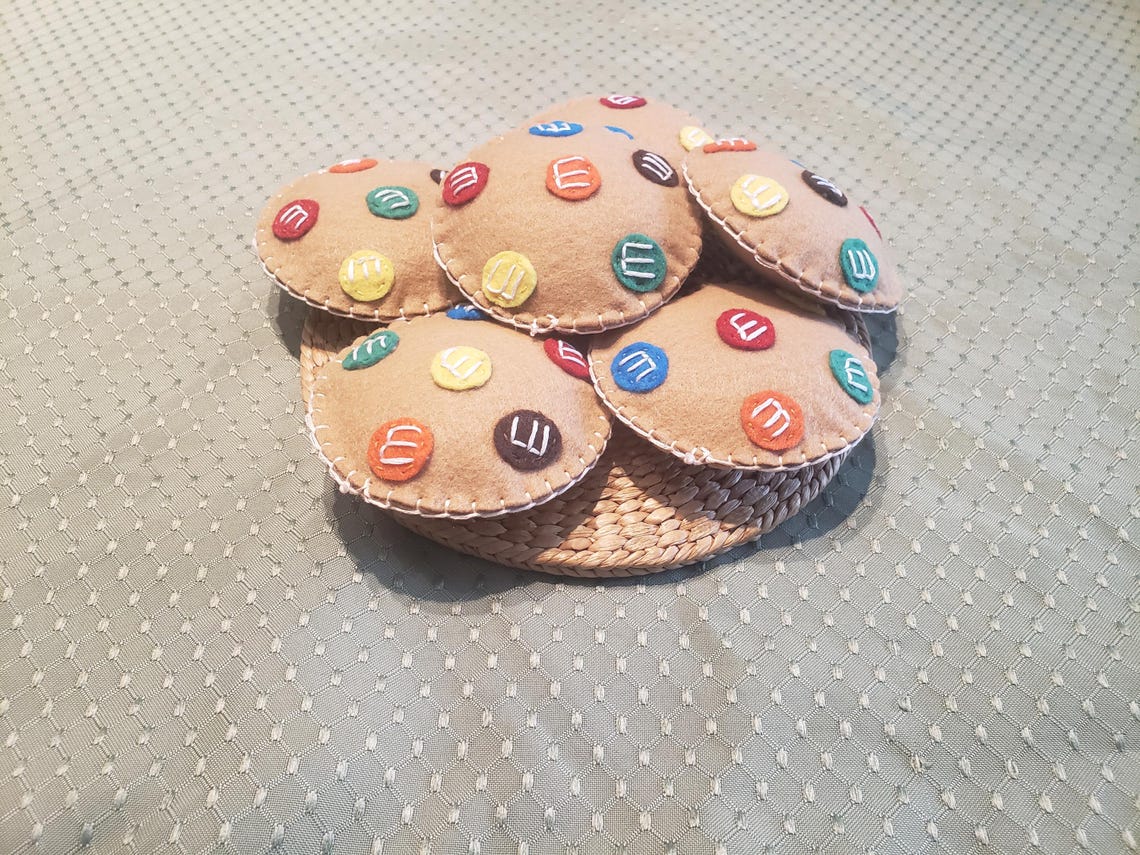Felt Chocolate Chip Cookies | Felt Play Food | Toy Cookies for a Kid ...