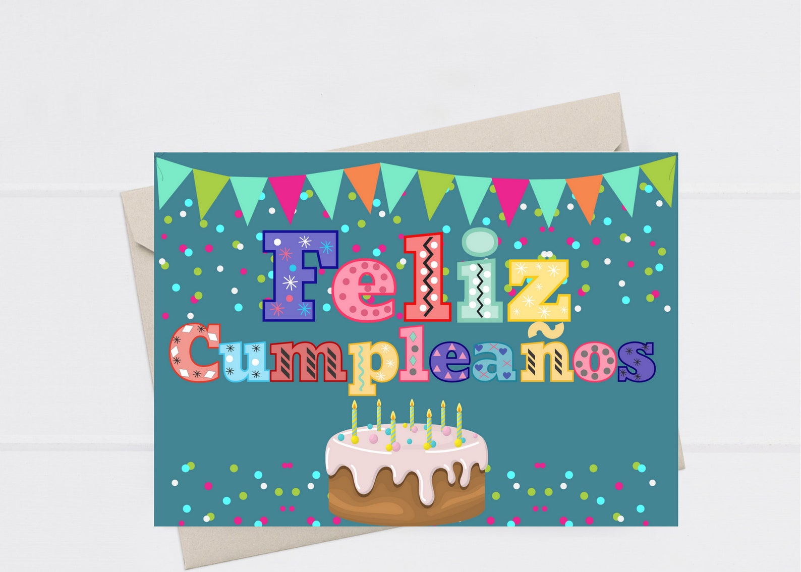 Feliz Cumpleanos Birthday Card Digital Editable Template With Instant ...