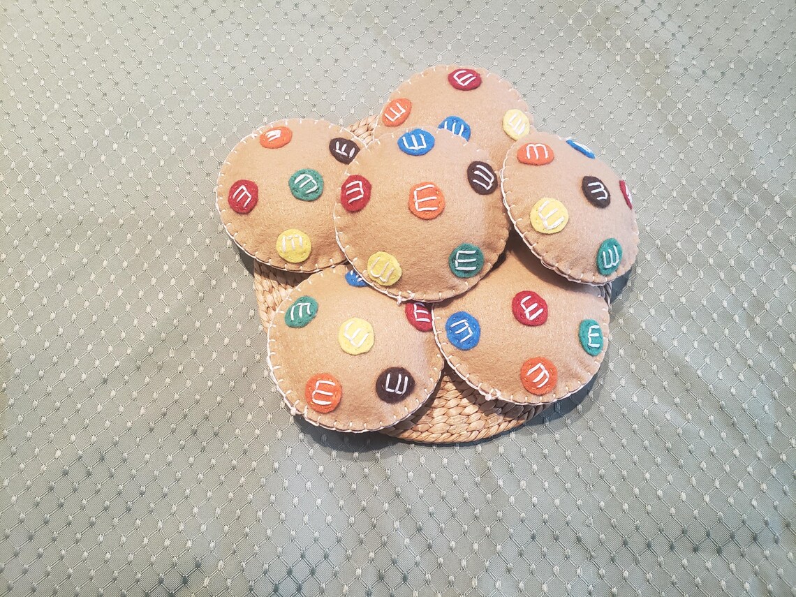 Felt Chocolate Chip Cookies | Felt Play Food | Toy Cookies for a Kid ...