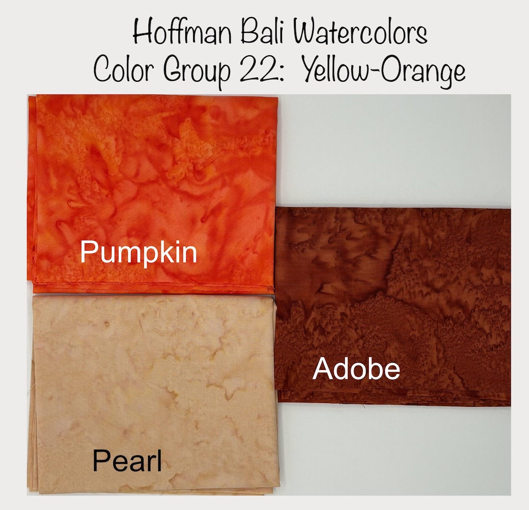 YELLOW-ORANGE Color Group, Bali Watercolors by Hoffman, Dyed, Batik ...