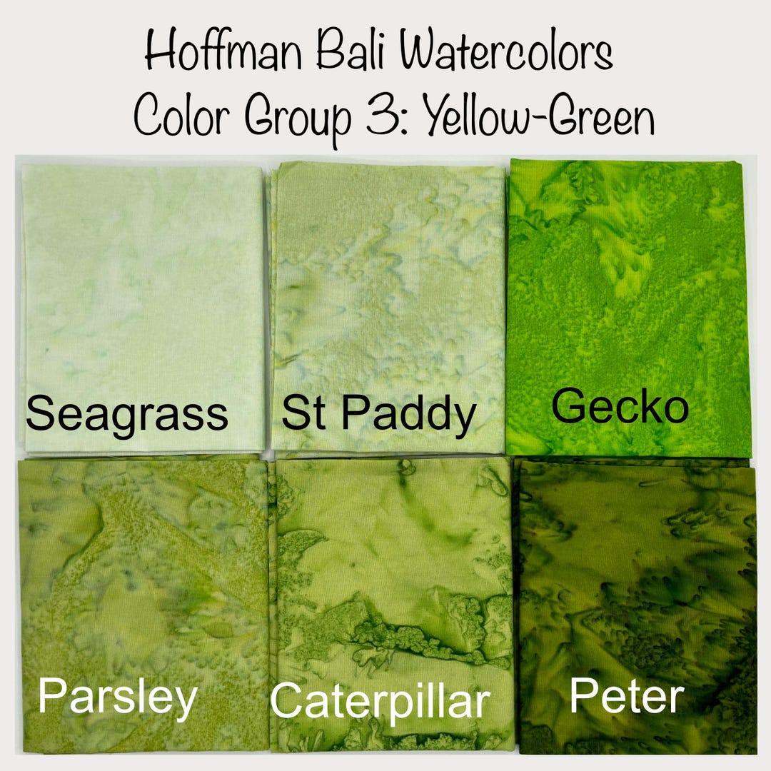 YELLOW-GREEN Color Group, Bali Watercolors by Hoffman - Etsy