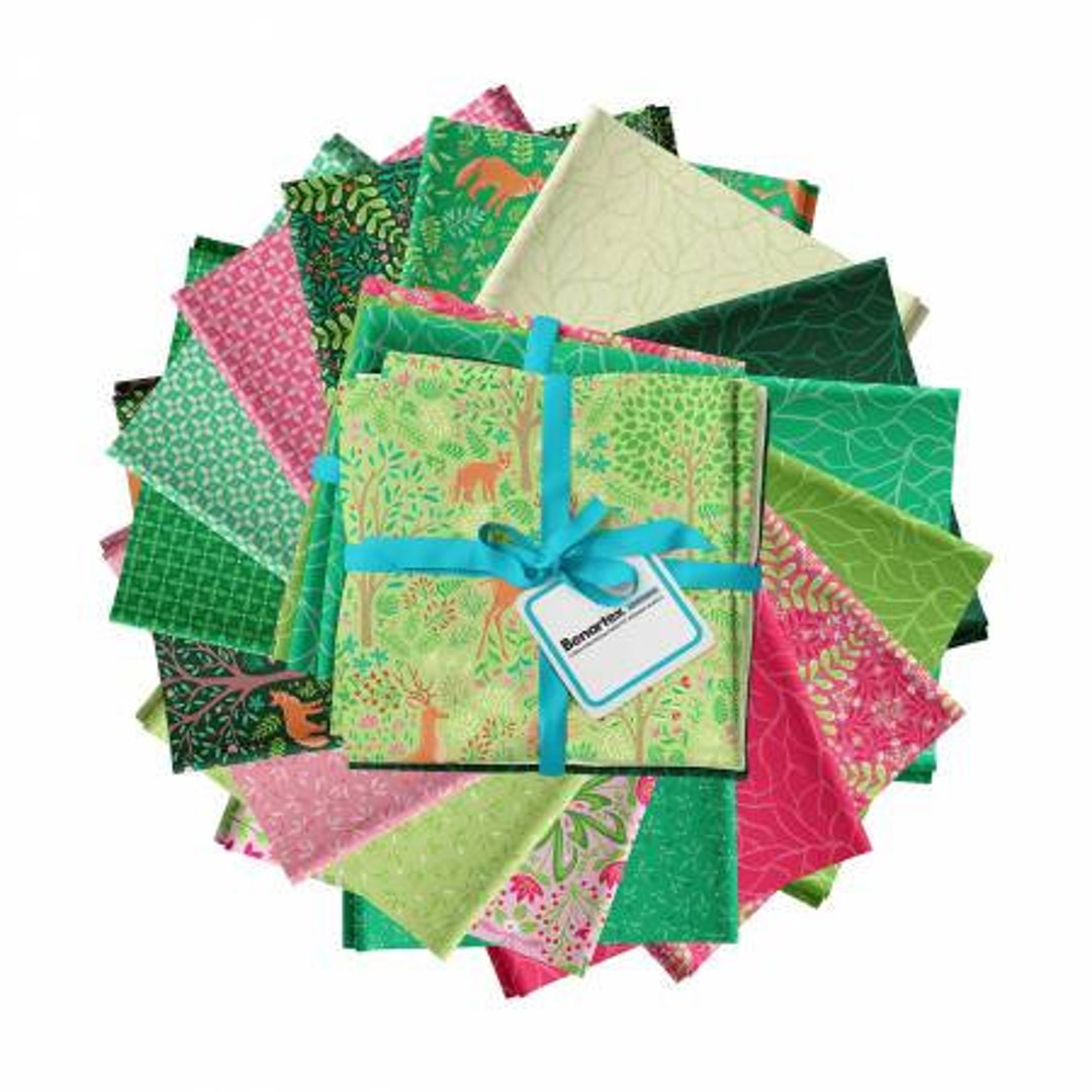 FLORA & FAUNA FOREST, by Amanda Murphy, Fat Quarter Bundle, 17 Pieces ...