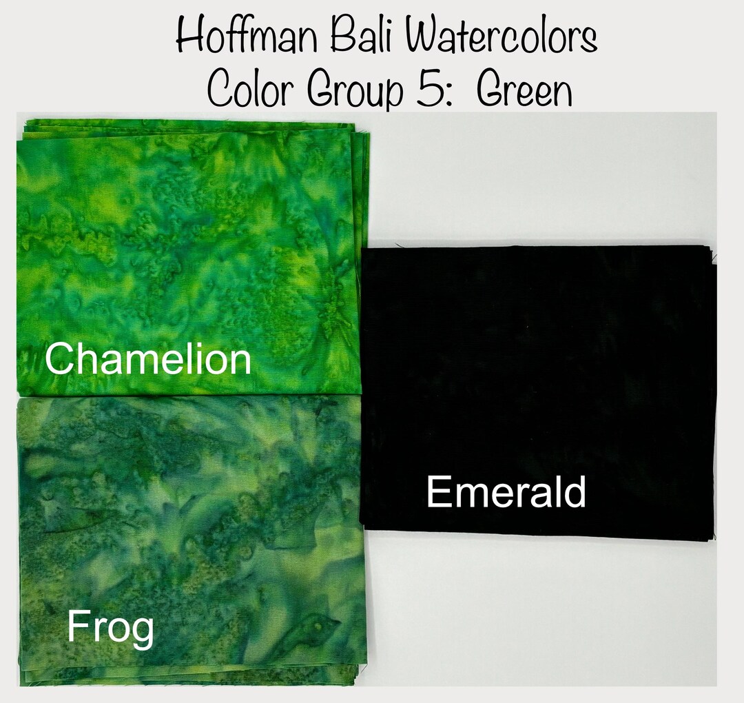 GREEN Color Group, Bali Watercolors by Hoffman, Dyed, Batik, Style 1895 ...